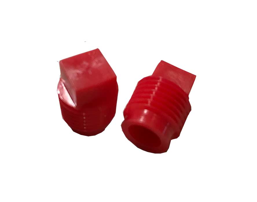 END CAP RED THREADED SQUARE ALL SIZES (QTY=1000) - Chemical Concepts Inc