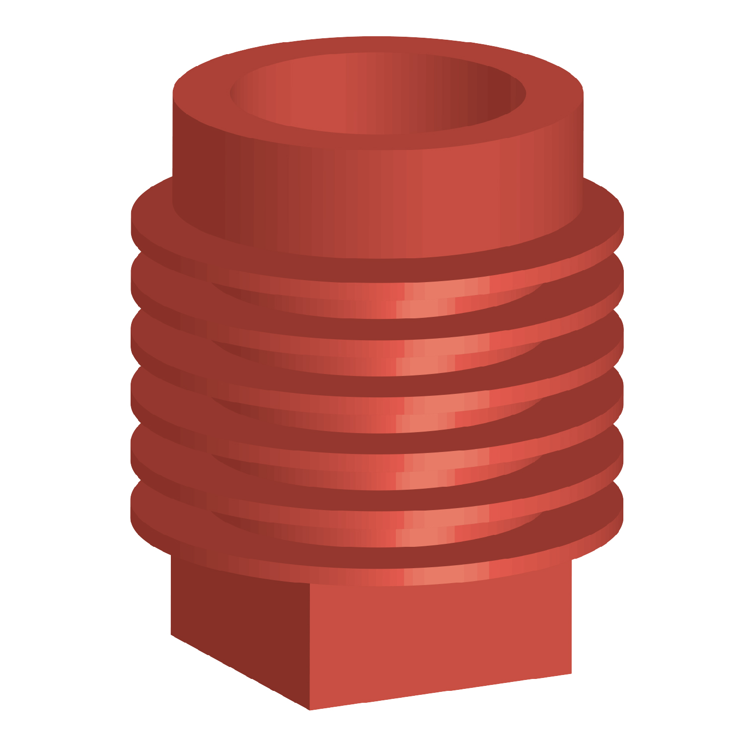 END CAP RED THREADED SQUARE ALL SIZES (QTY=1000) - Chemical Concepts Inc